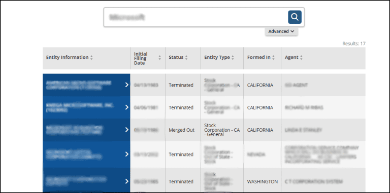 California Secretary of State | Business Entity Search Guide ...