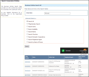 Oklahoma Secretary of State | Business Entity Search Guide | Secretary ...