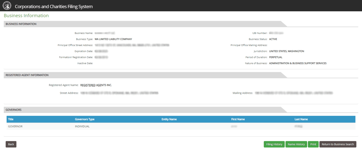 Washington Secretary of State | Business Entity Search Guide | Secretary of State Directory