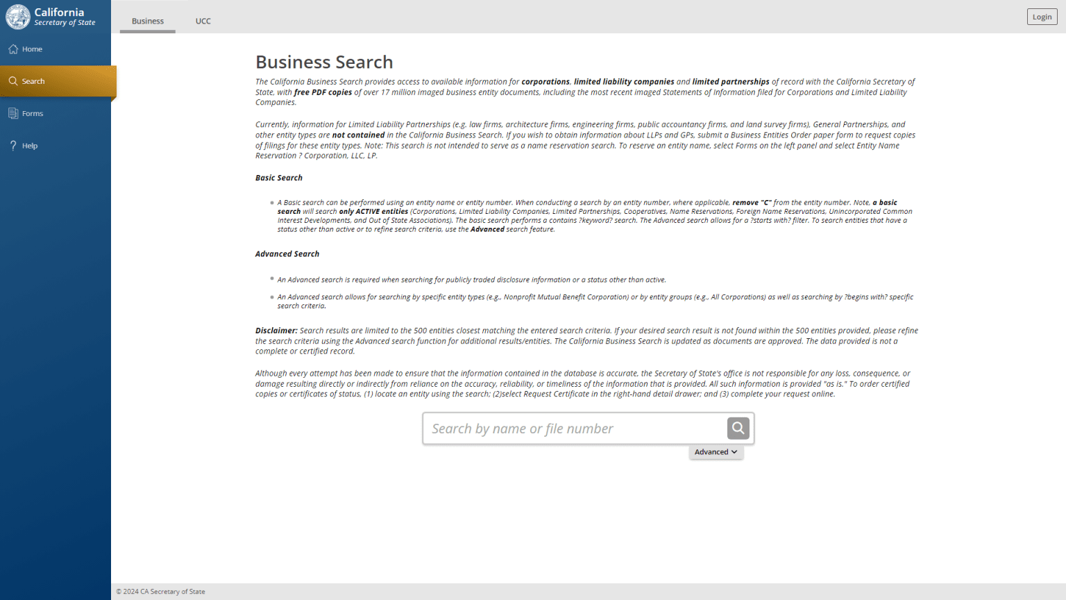 California Secretary of State | Business Entity Search Guide ...
