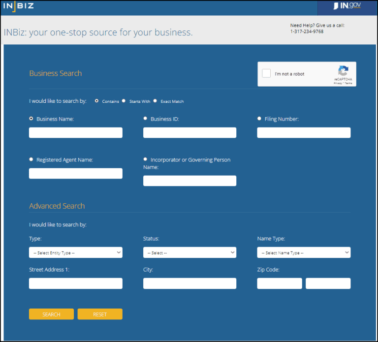 Indiana Secretary of State (INBiz) | Business Entity Search Guide ...
