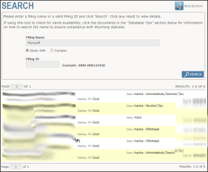 Wyoming Secretary of State | Business Entity Search Guide | Secretary of State Directory