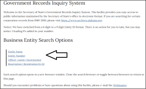 Alabama Secretary of State | Business Entity Search Guide | Secretary ...